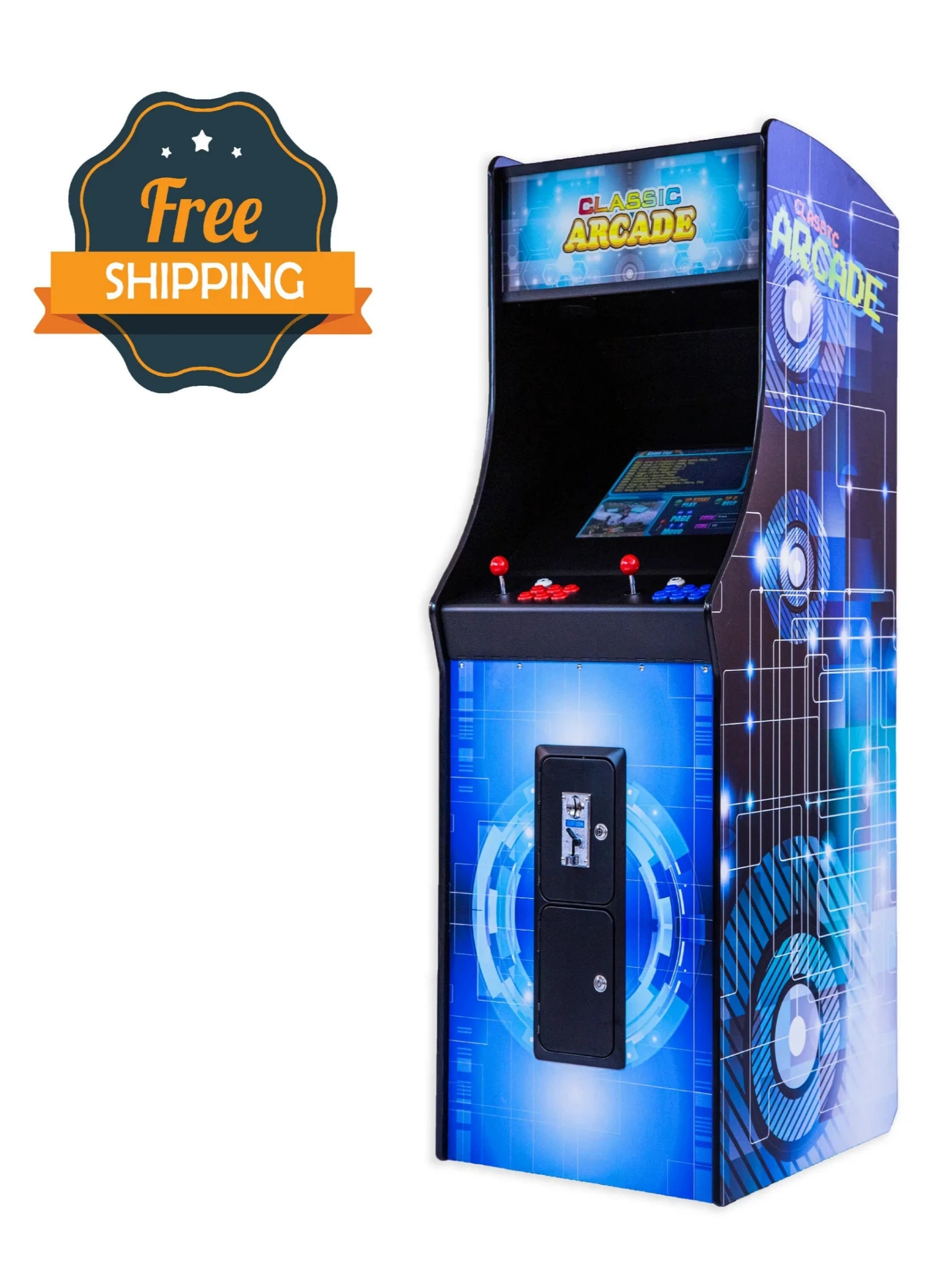 Full-Sized Upright Arcade Game with 456 Classic and Golden Age Games ...